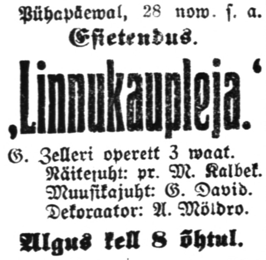 28. november — Endla Teater